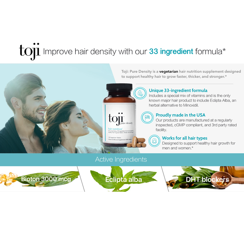 TojiLife.com | Toji Hair Growth Vitamin Supplements & Hair Care Products